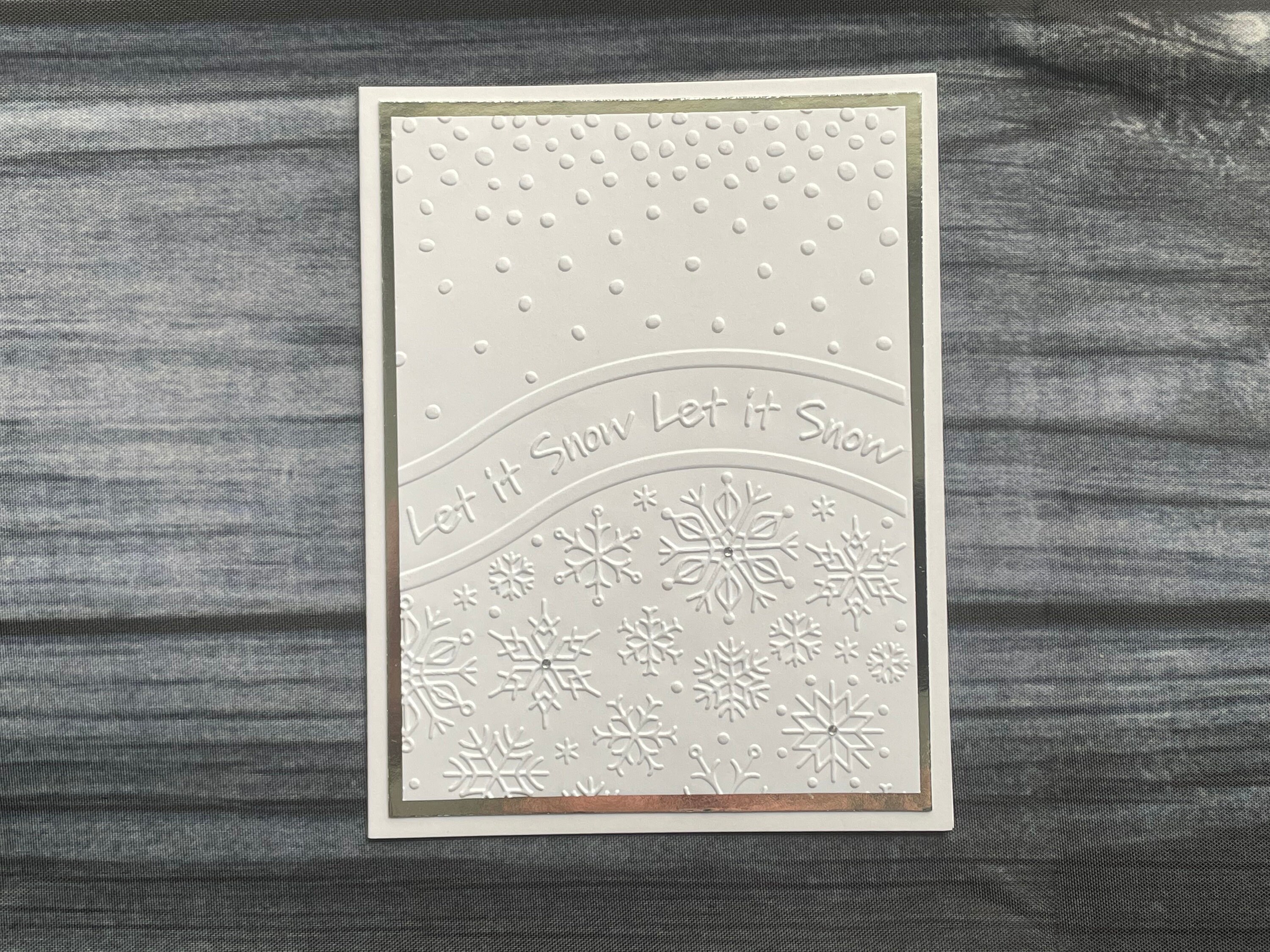 Let It Snow Cards, Set of 4, Christmas Cards, White Embossed Card ...