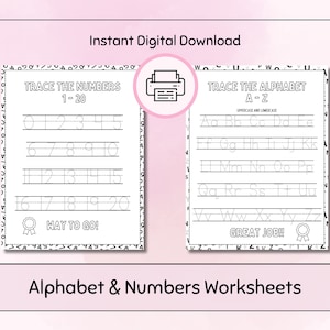Alphabet & Numbers Tracing Worksheets | Printable Tracing Pages ...
