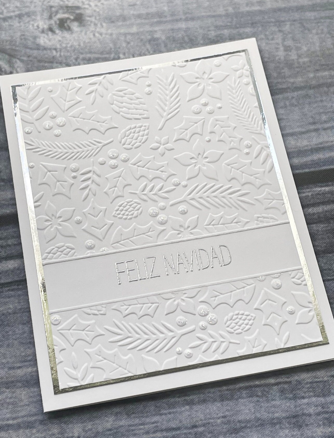 Feliz Navidad, Spanish Card, Felices Fiestas, Merry Christmas, White ...