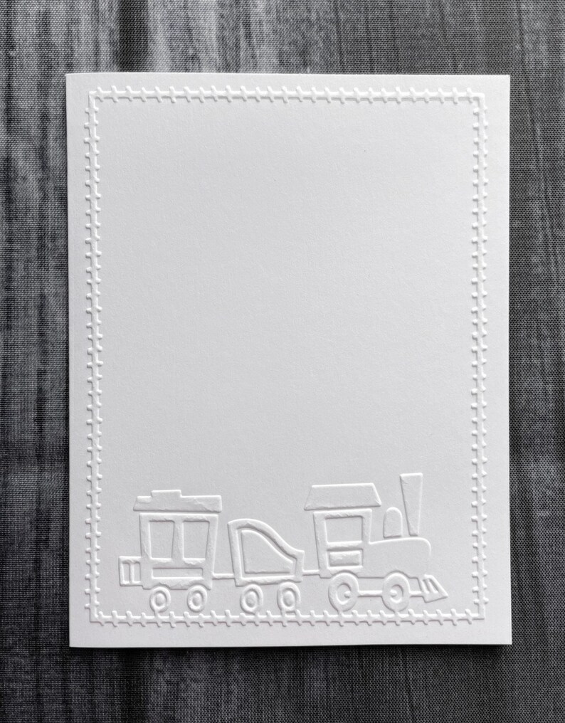 Train Frame Cards, White Embossed Note Card Set, Blank Train Card Set ...