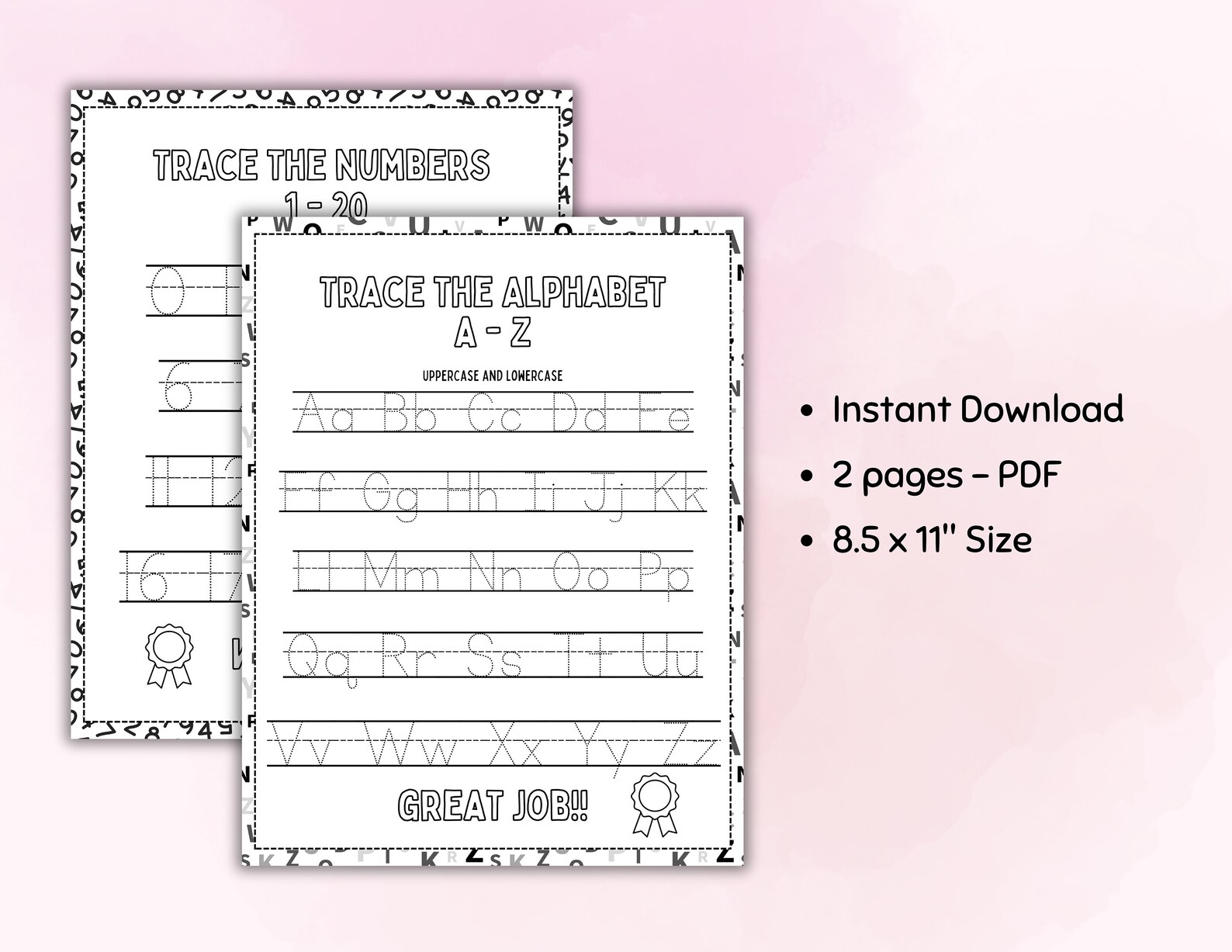 Alphabet & Numbers Tracing Worksheets | Printable Tracing Pages ...