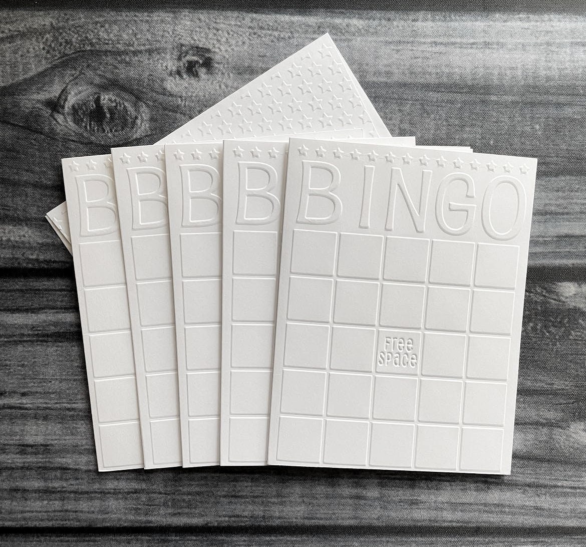 Bingo Card Sets, Embossed Bingo Note Cards, Blank White Bingo Cards ...