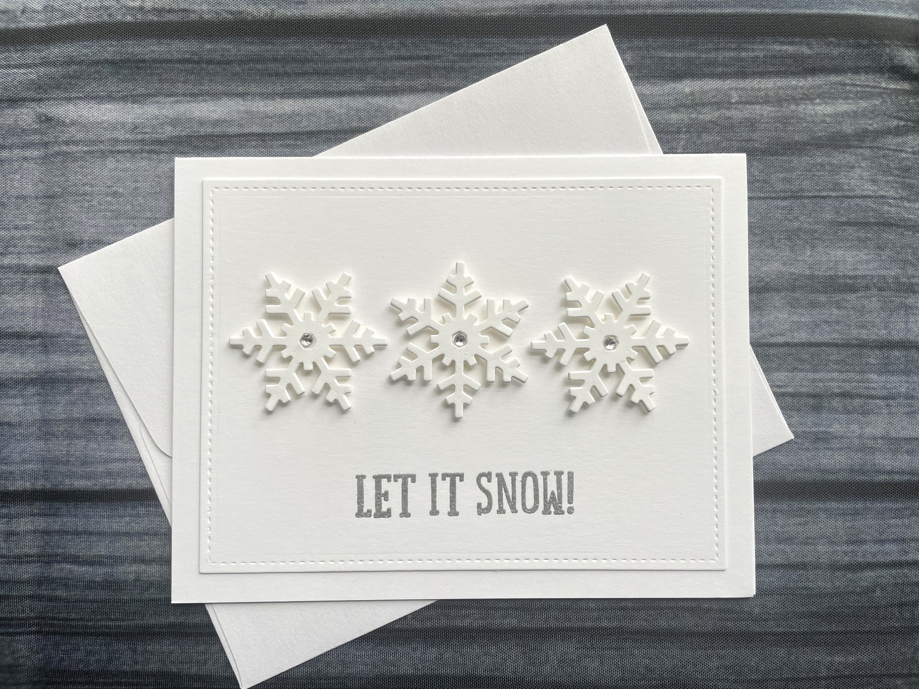 Let It Snow Card, Christmas Card, Holiday Card, Seasonal Note Card ...