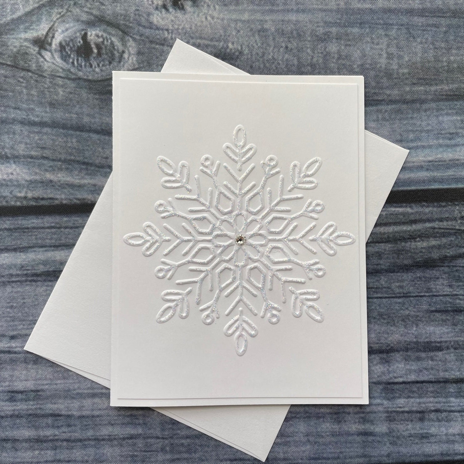 Beautiful Snowflake Cards, Set of 4, White Embossed Christmas Cards ...