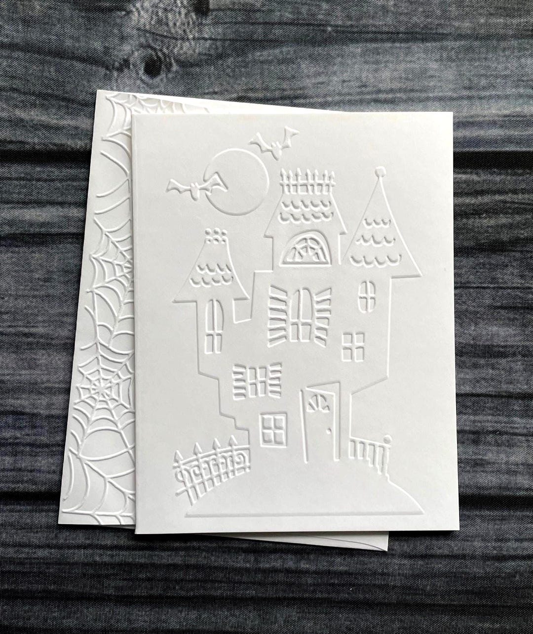 Haunted House Cards, Halloween Cards, Blank Cards, Spooky House ...
