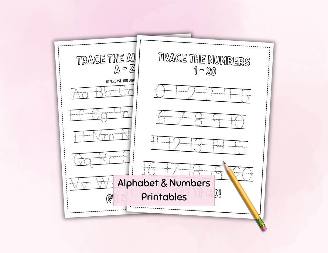 Alphabet & Numbers Tracing Worksheets | Printable Tracing Pages ...