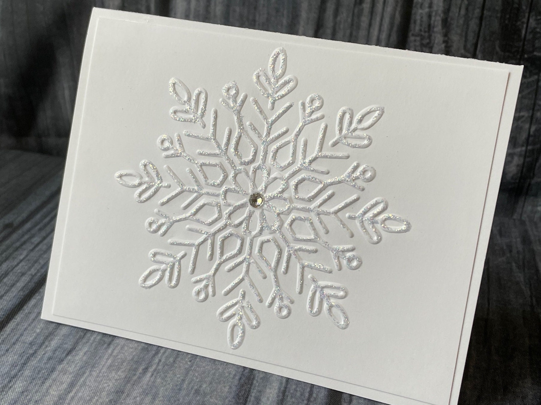 Beautiful Snowflake Cards, Set of 4, White Embossed Christmas Cards ...