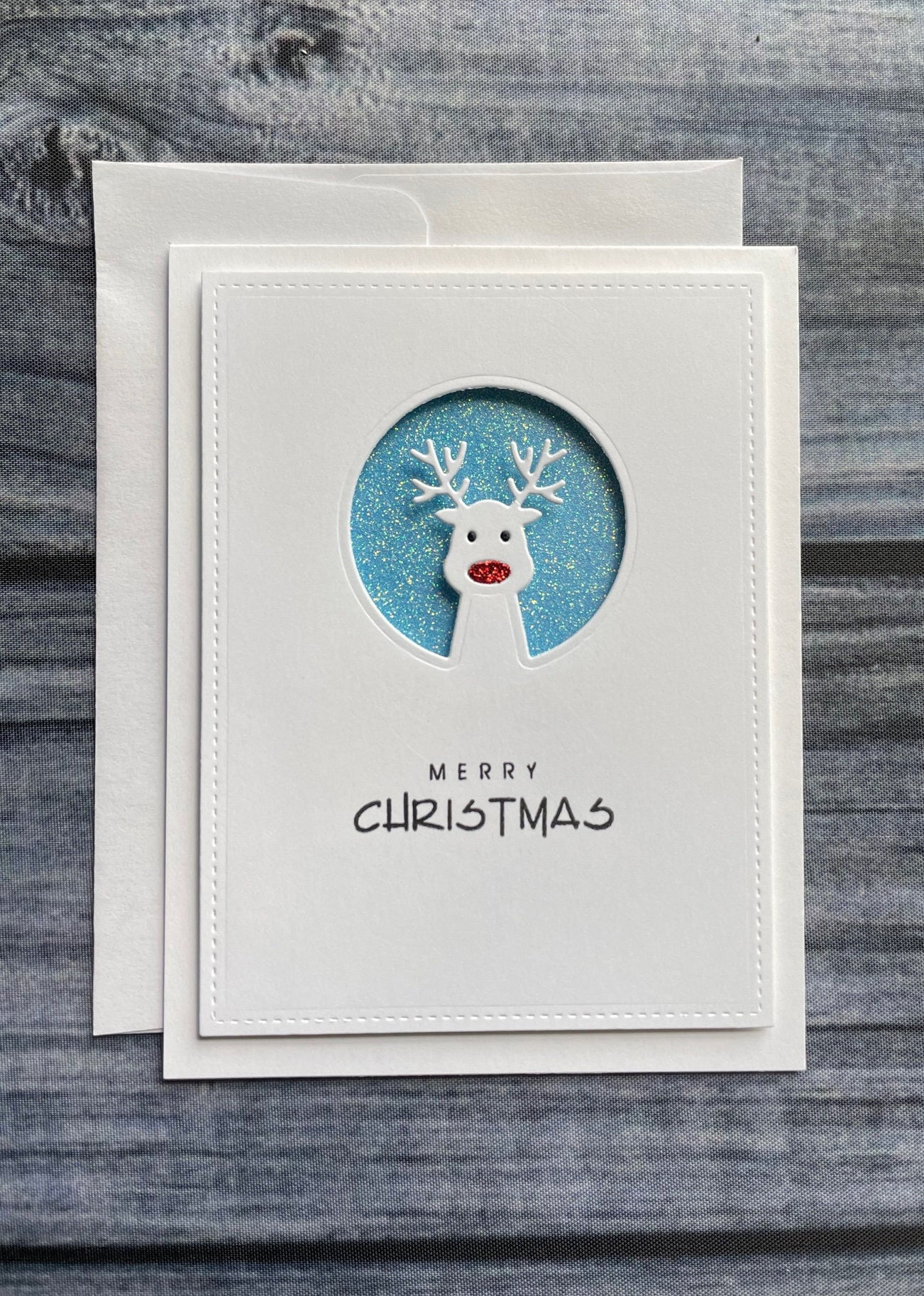 Reindeer Card, Christmas Card, Holiday Card, Note Card, Merry Christmas ...