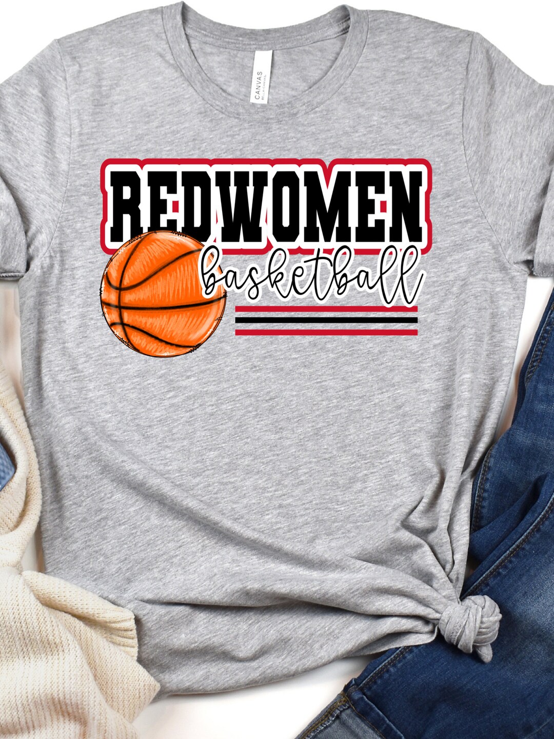 Redwomen Basketball Custom Mascot Digital Design, Sublimation Design ...