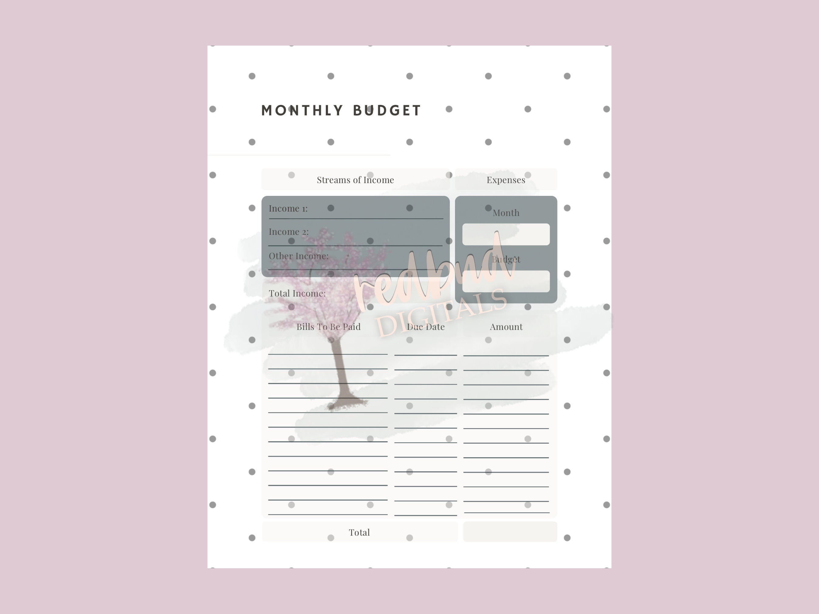Printable Budget, Expense Tracker, Family Savings Pdf, Budget Download ...