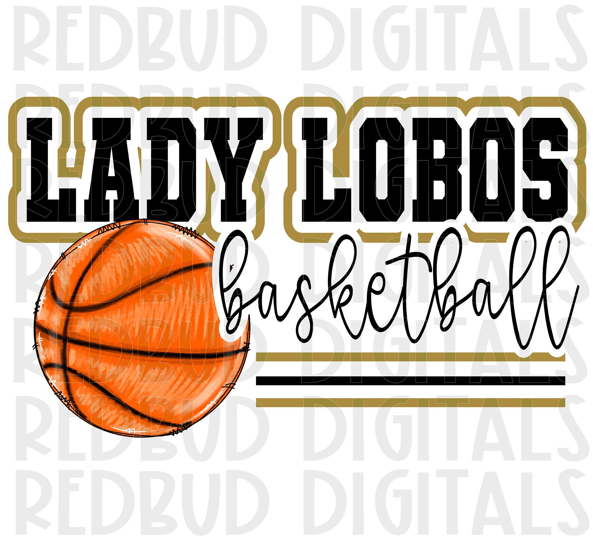 Lady Lobos Basketball Custom Mascot Digital Design, Sublimation Design ...