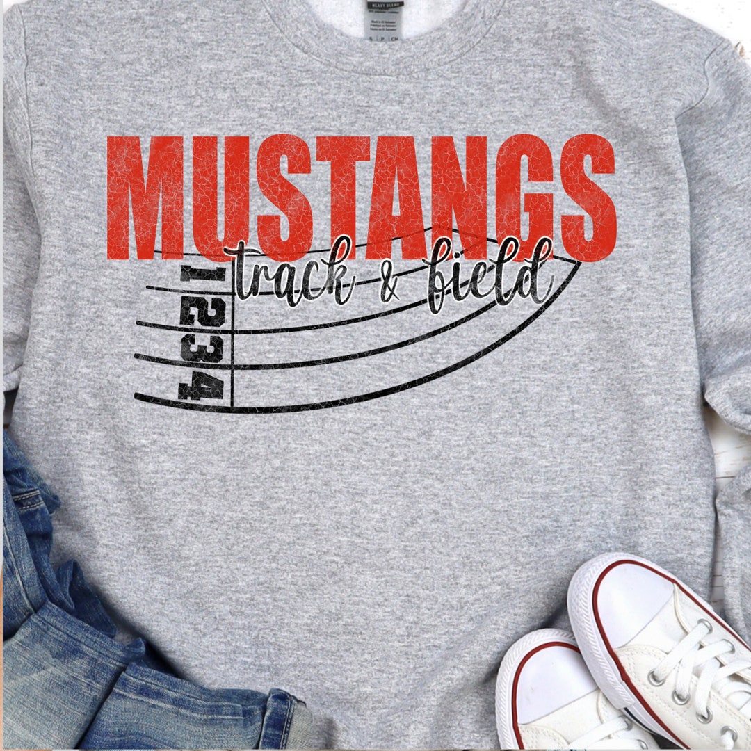 Mustangs Track & Field Red Digital Design, Sublimation Design ...