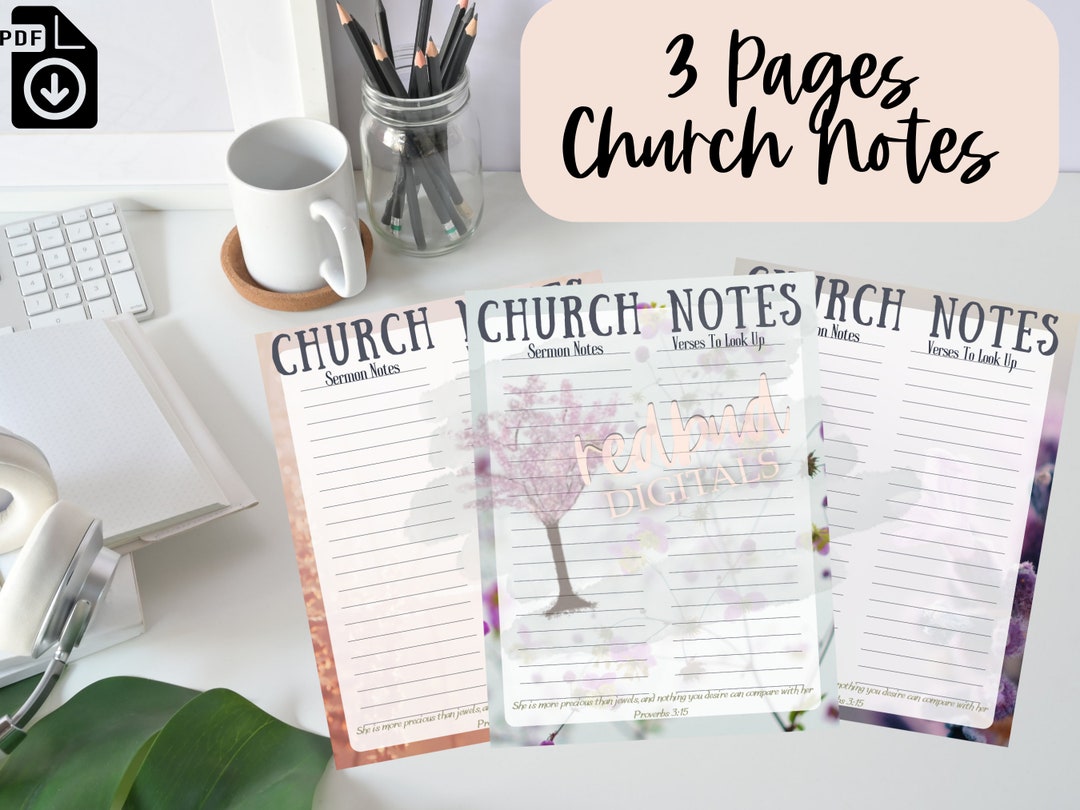 Spring Flowers Sermon Notes Printable, Sermon Notes for Women, Church ...