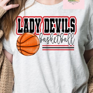 Lady Devils Red Basketball Custom Mascot Digital Design, Sublimation ...