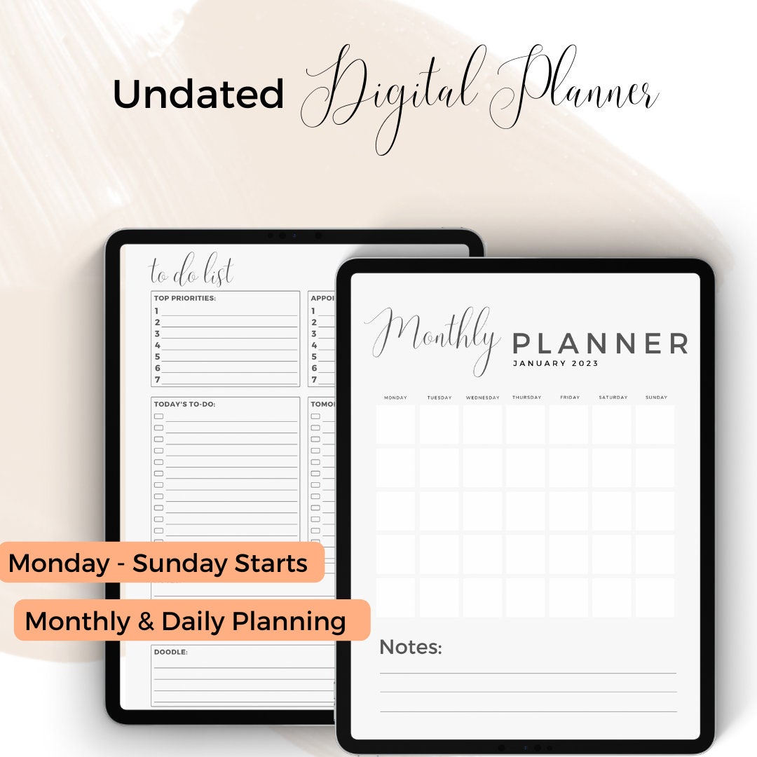 2023 DIGITAL PLANNER TEMPLATE - Etsy