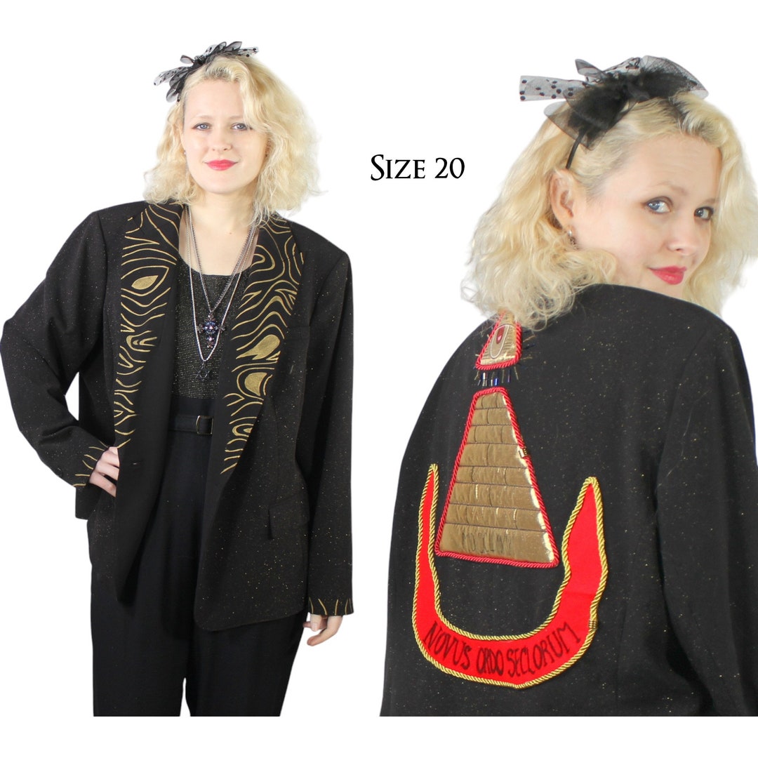 Desperately Seeking 80s Pyramid Style Size 20 Black Glitter Susan ...