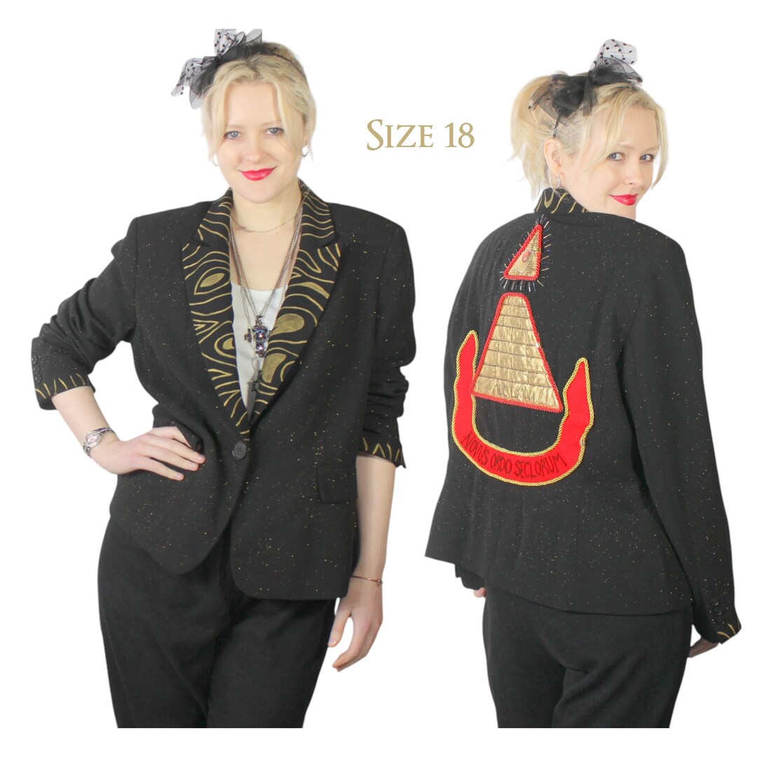 Desperately Seeking 80s Pyramid Style Size 18 Black Glitter Susan ...