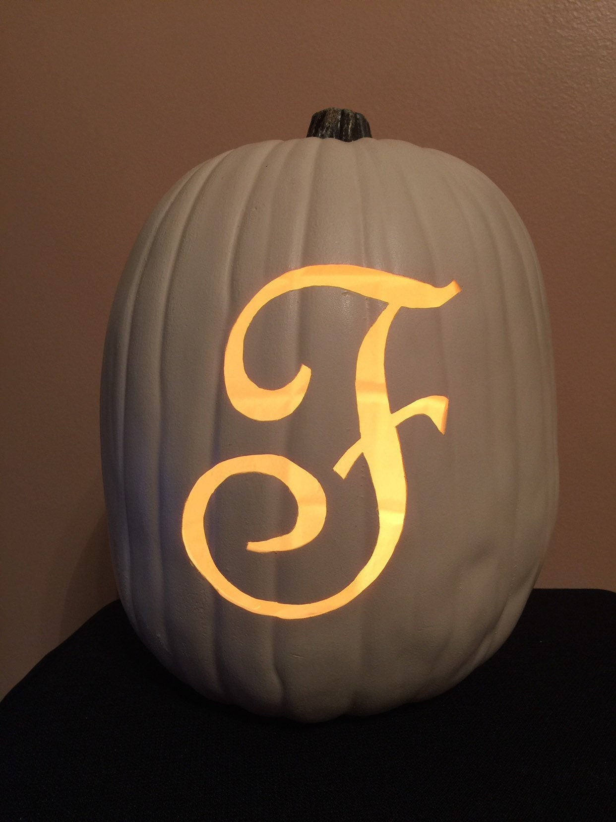 One 13 Foam Pumpkin That Has an Initial Carved Out | Etsy