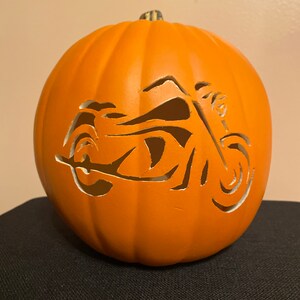Motorcycle Carved Out on a 9" Foam Pumpkin (3) Colors to Choose From ...
