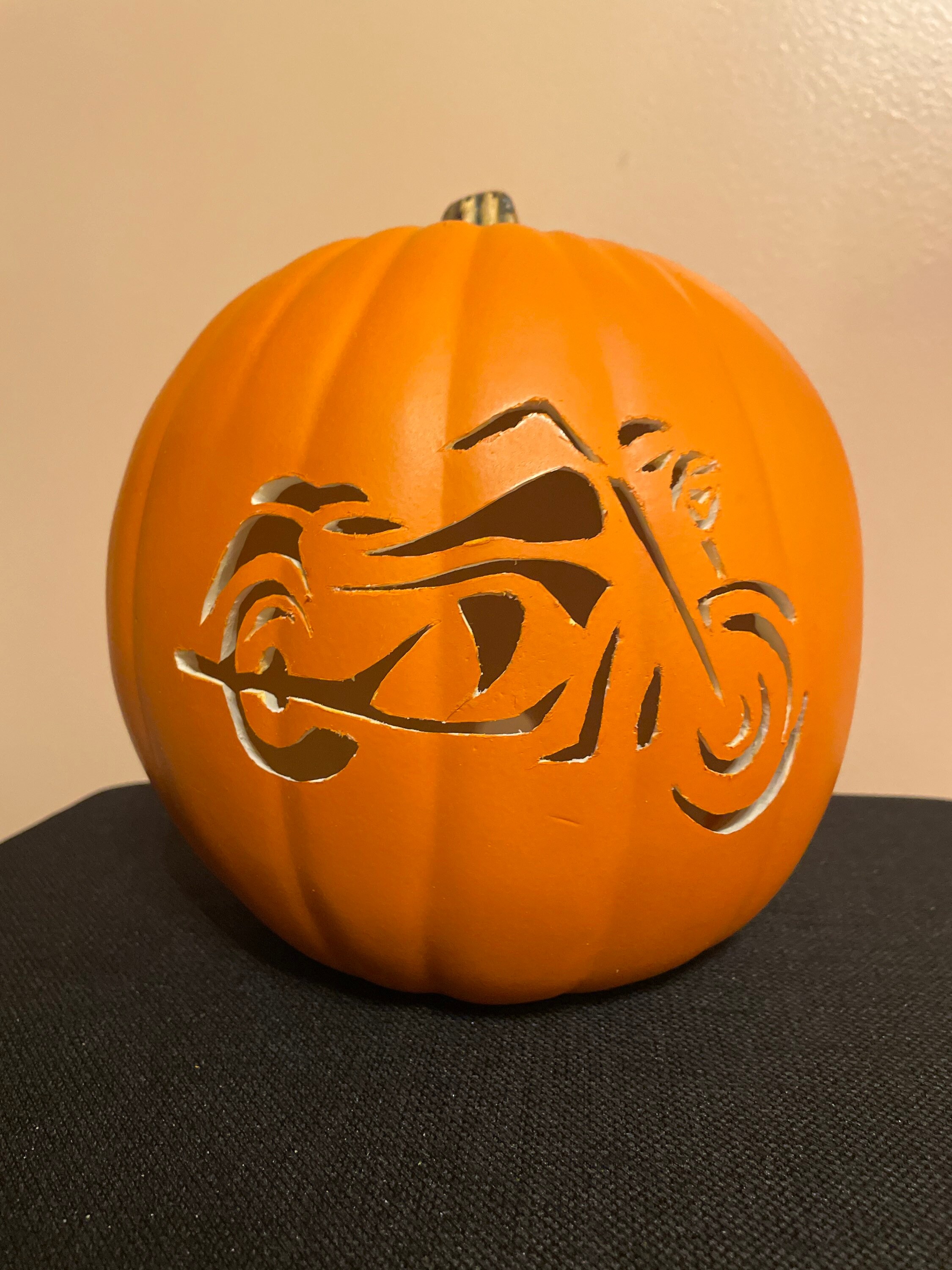 Motorcycle Carved Out on a 9" Foam Pumpkin (3) Colors to Choose From ...