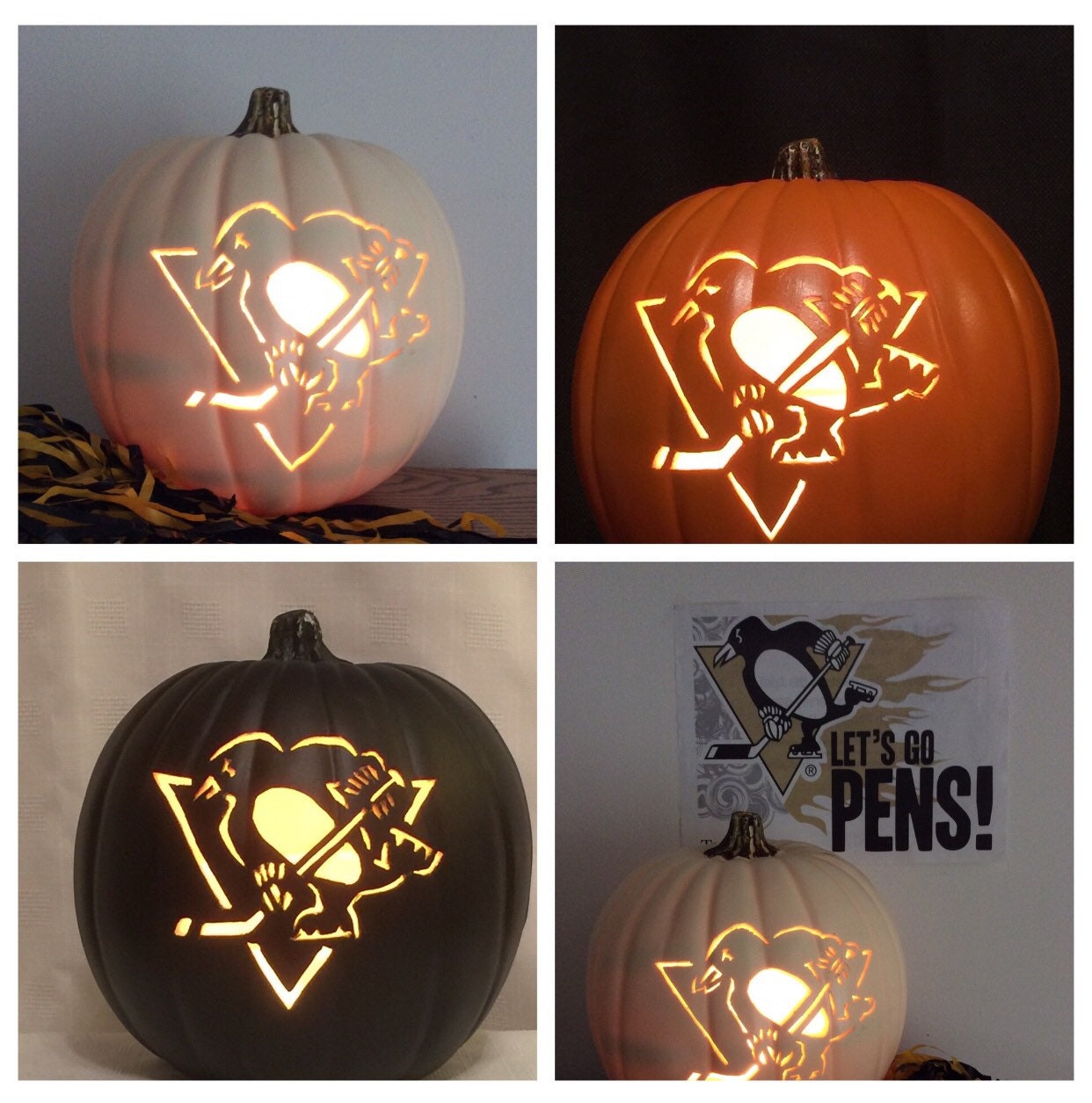 Penguins Emblem Pumpkin