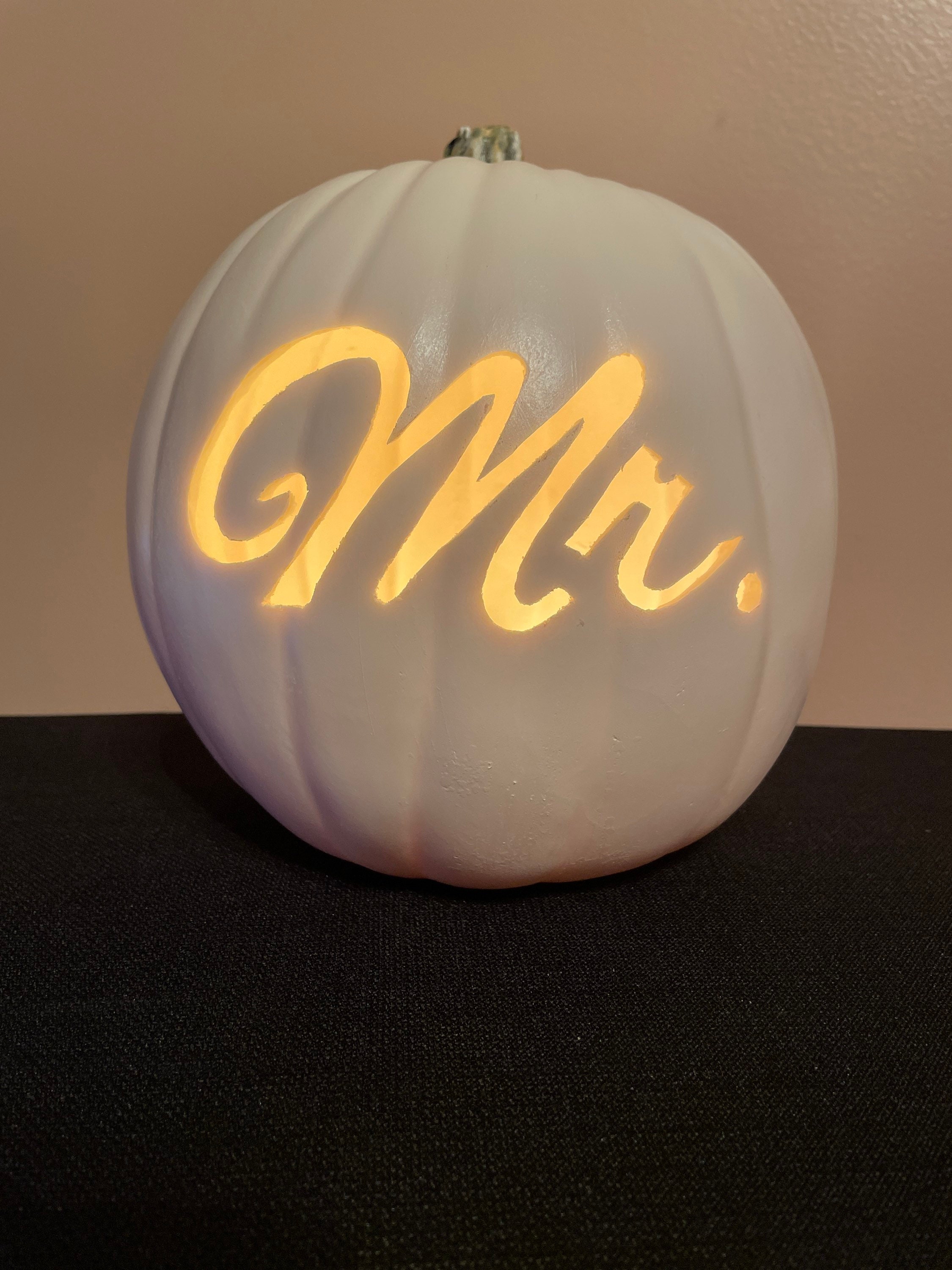 Mr. & Mrs. Carved Out on (3) Pumpkins - Etsy