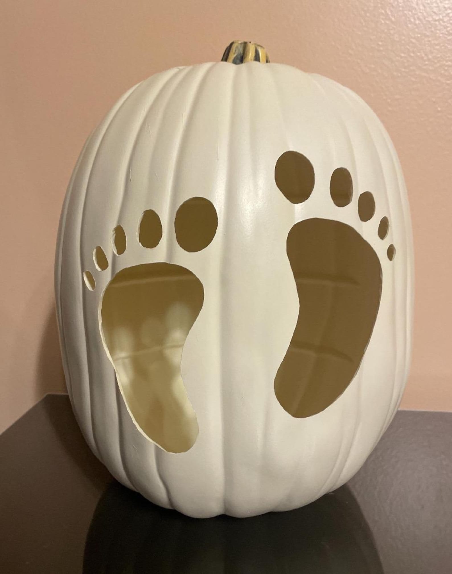 Baby Feet on a 13” White Pumpkin - Etsy