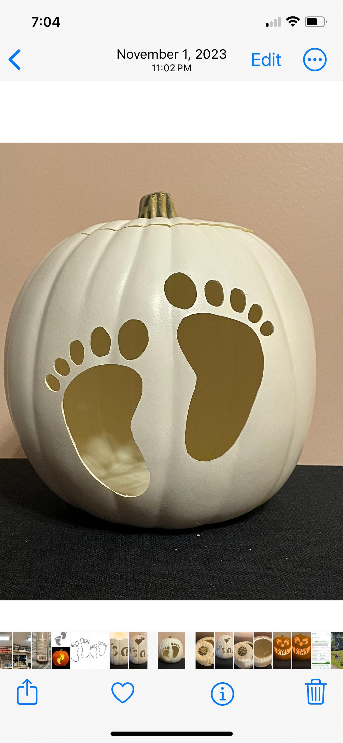 Baby Feet on a 9” Pumpkin - Etsy