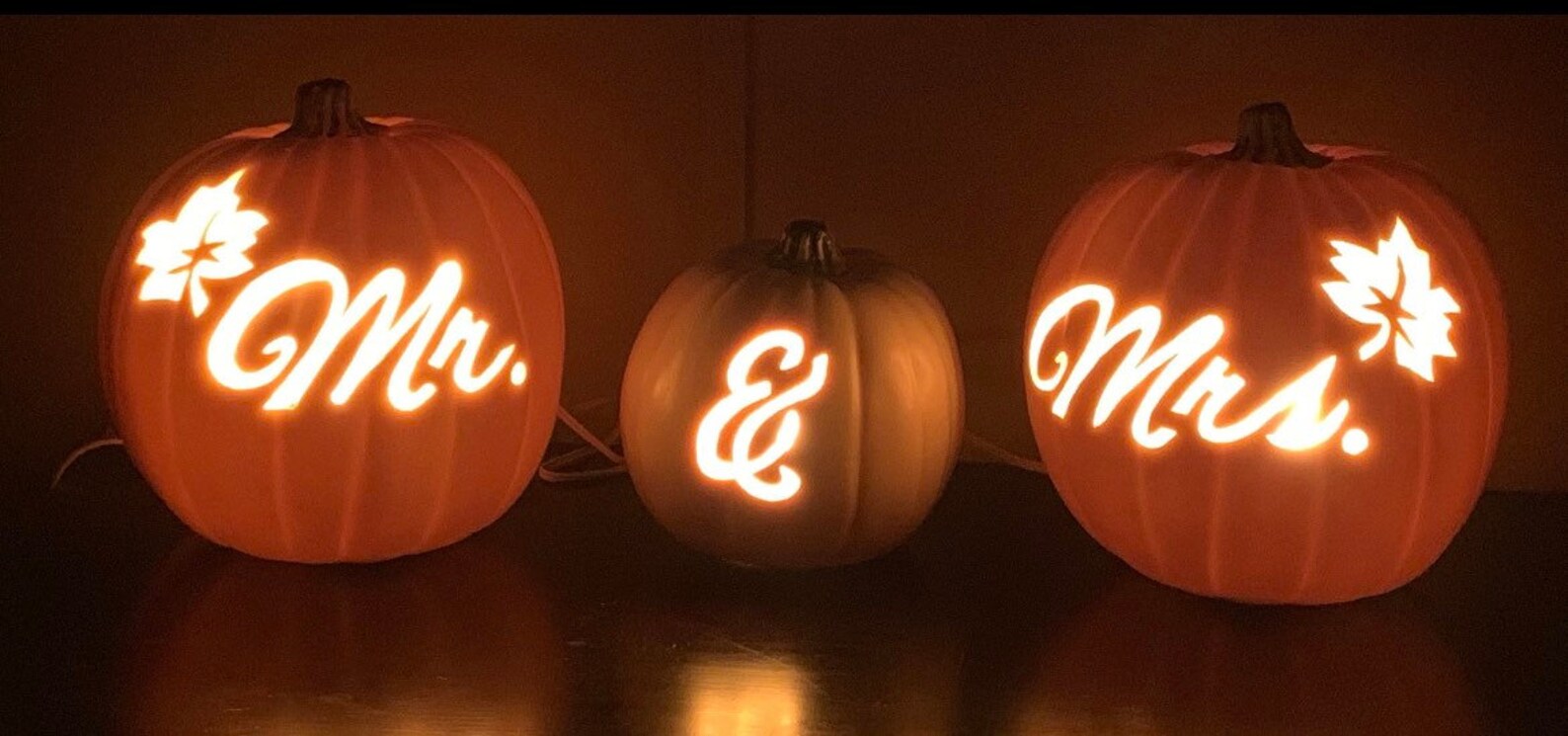 Mr. & Mrs. Carved Out on (3) Pumpkins - Etsy