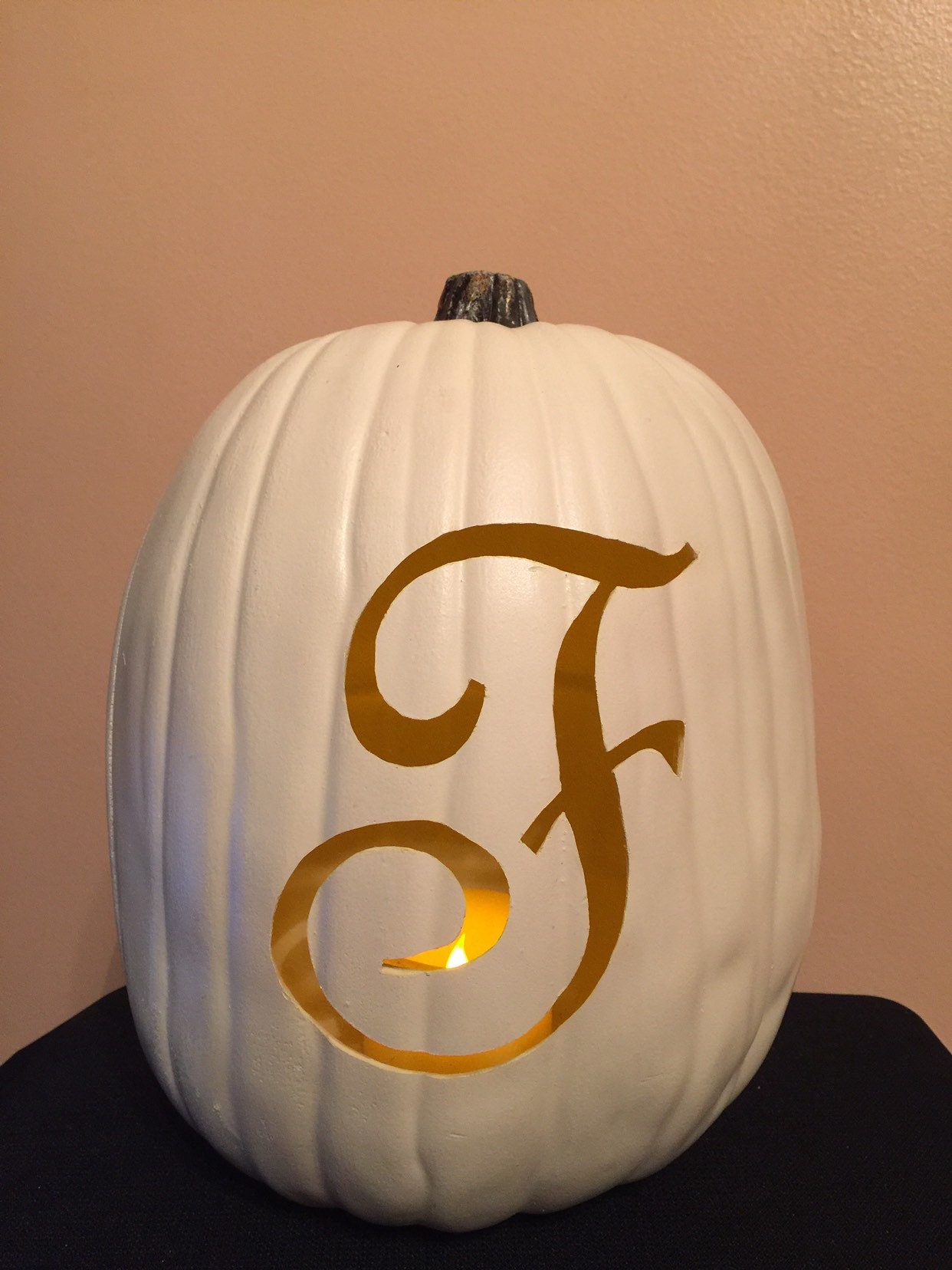 One 13 Foam Pumpkin That Has an Initial Carved Out | Etsy
