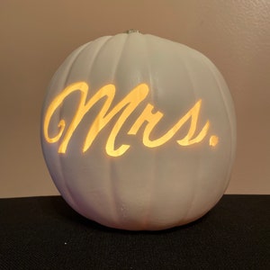 Mr. & Mrs. Carved Out on (3) Pumpkins - Etsy