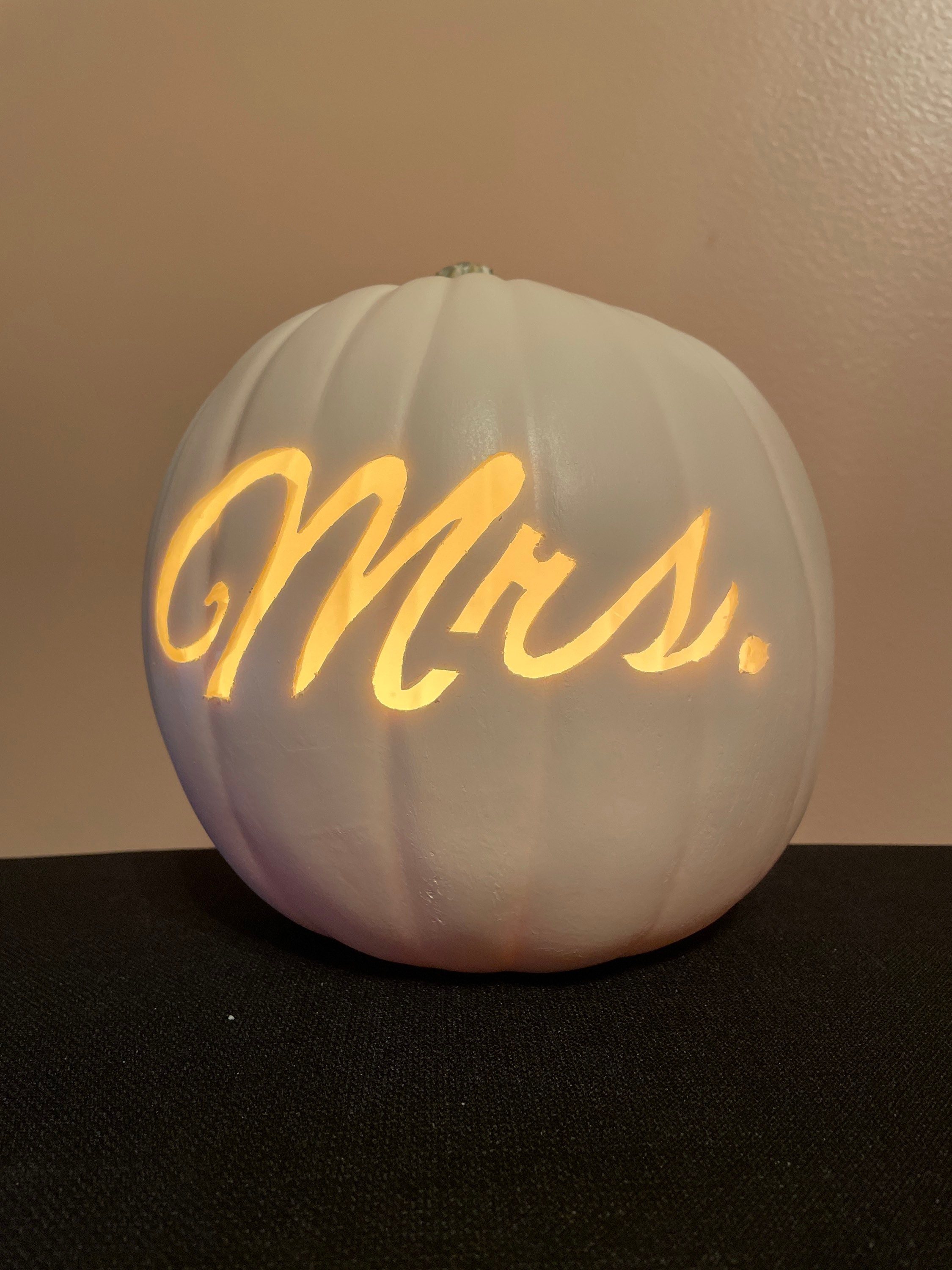 Mr. & Mrs. carved out on 3 pumpkins | Etsy