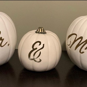 Mr. & Mrs. Carved Out on (3) Pumpkins - Etsy