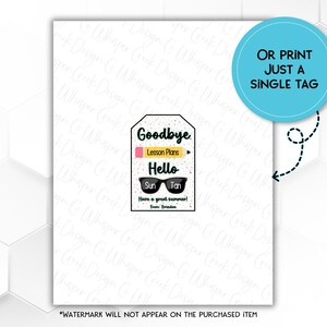 Editable Goodbye Lesson Plans, Hello Sun Tan Gift Tag | End of School ...