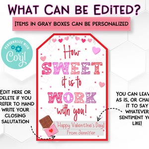 Editable How Sweet It is to Work With You Gift Tag | Printable ...