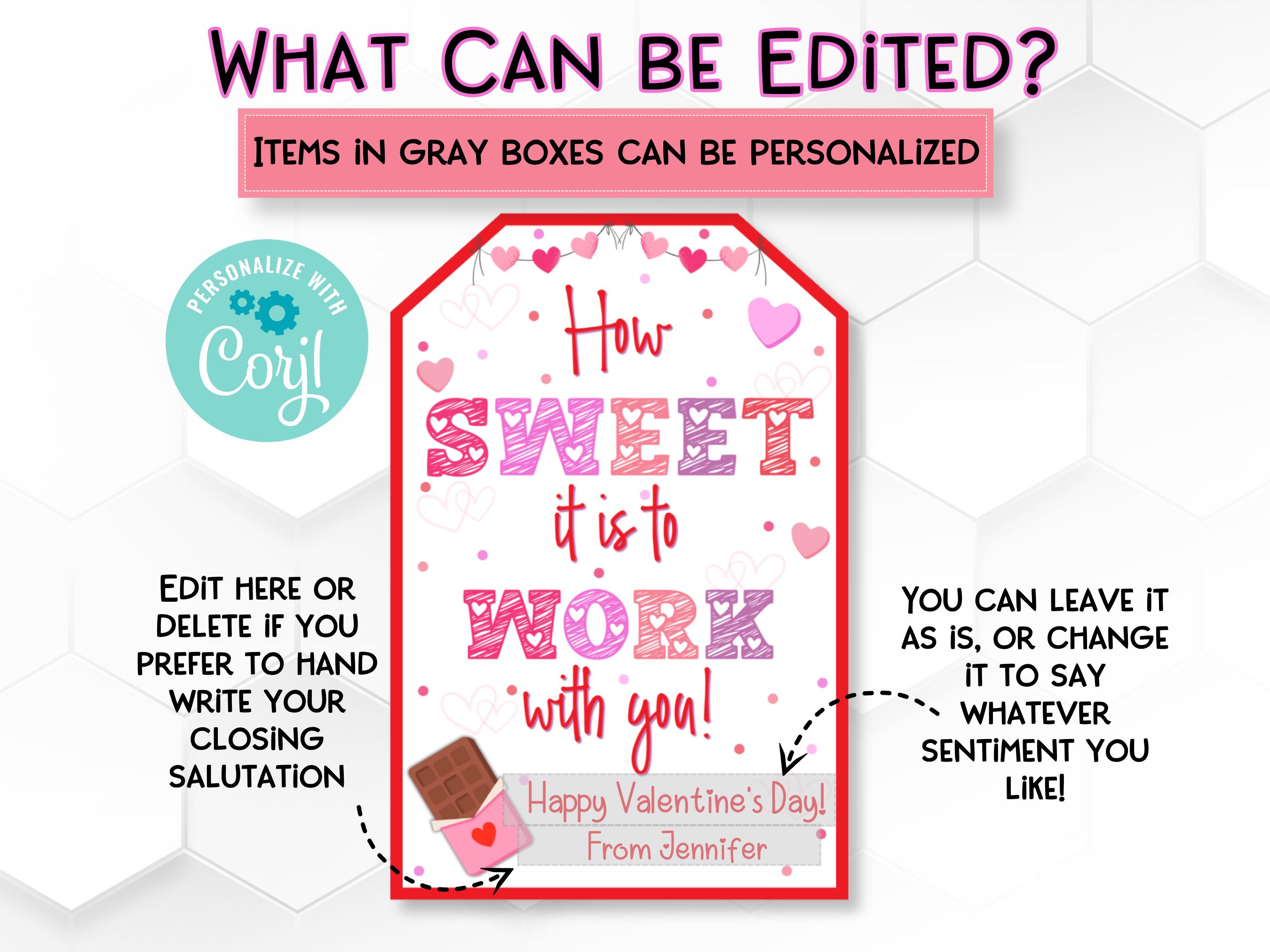 Editable How Sweet It is to Work With You Gift Tag | Printable ...