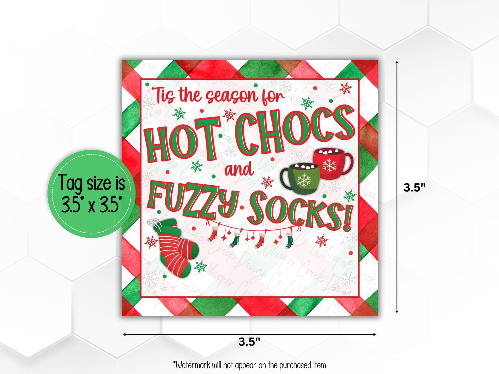Printable Hot Chocolate and Fuzzy Socks Gift Tag | Employee Christmas ...