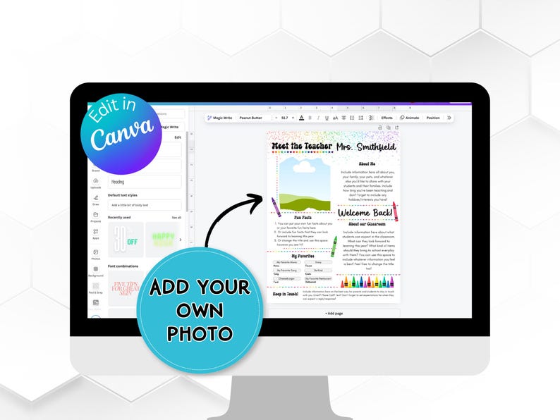 Editable Welcome Back Teacher Introduction Letter Canva Template ...