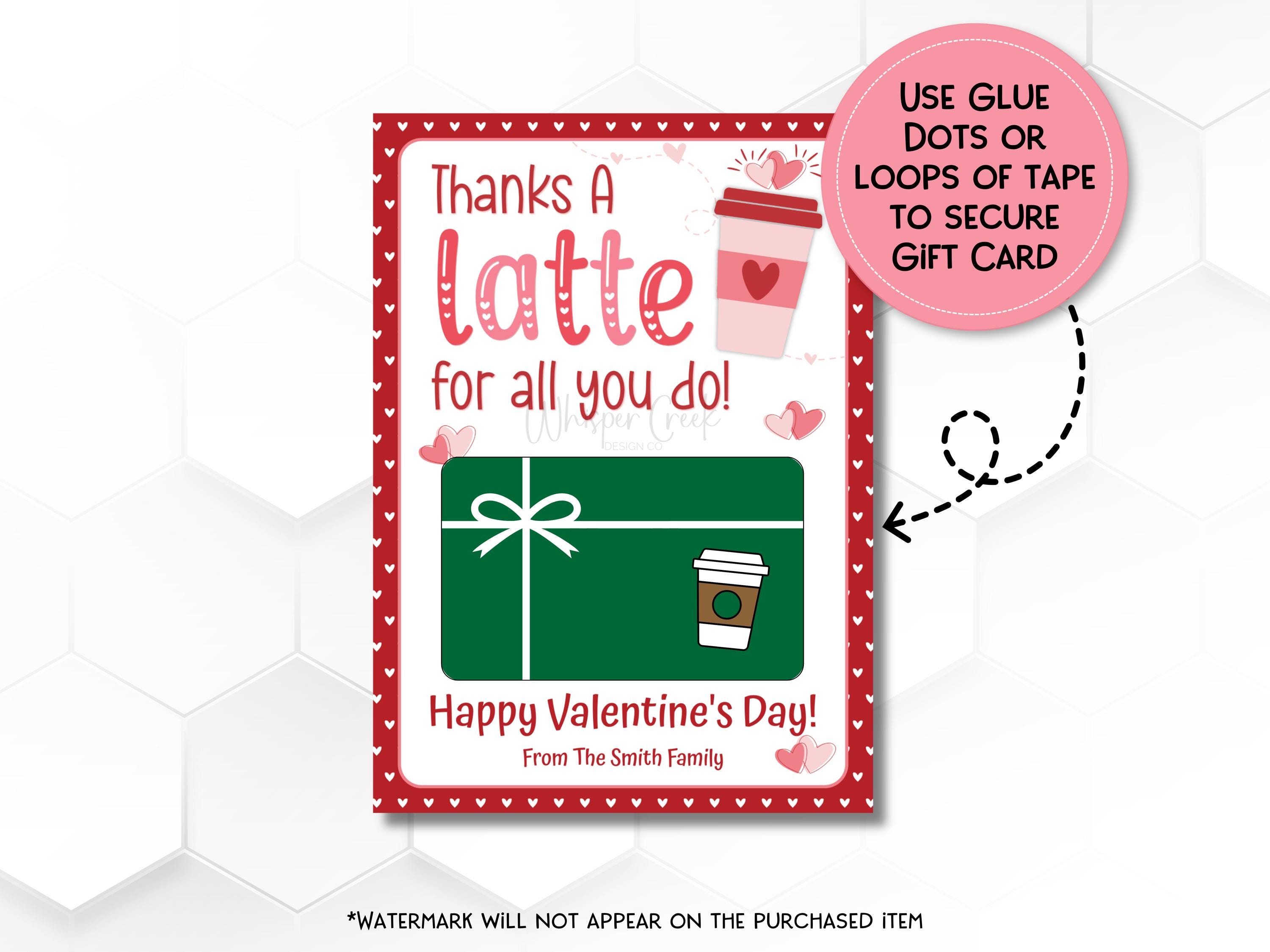 Editable Thanks a Latte Gift Card Holder | Perfect Present for Coffee ...