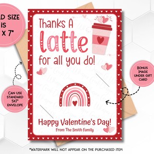 Editable Thanks a Latte Gift Card Holder | Perfect Present for Coffee ...