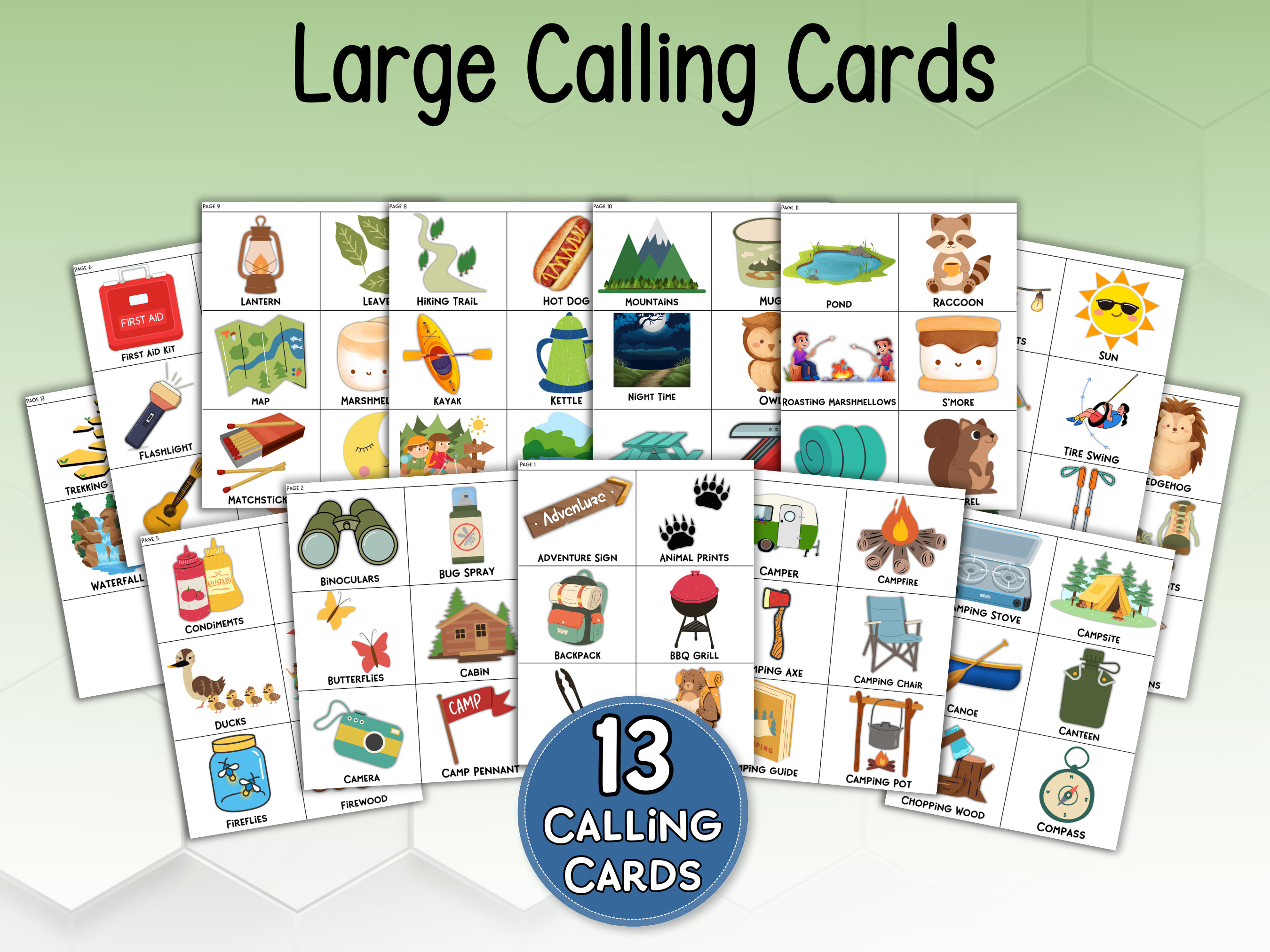 Camping Bingo Game: 35 Printable Cards, Family Fun (instant Download ...