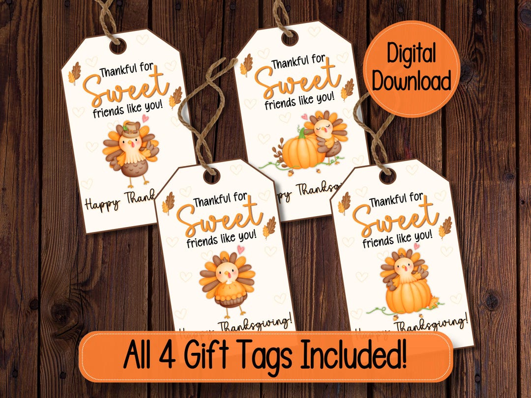 Printable Friendsgiving Gift Tag | Thanksgiving Gift Tag | Thankful for ...