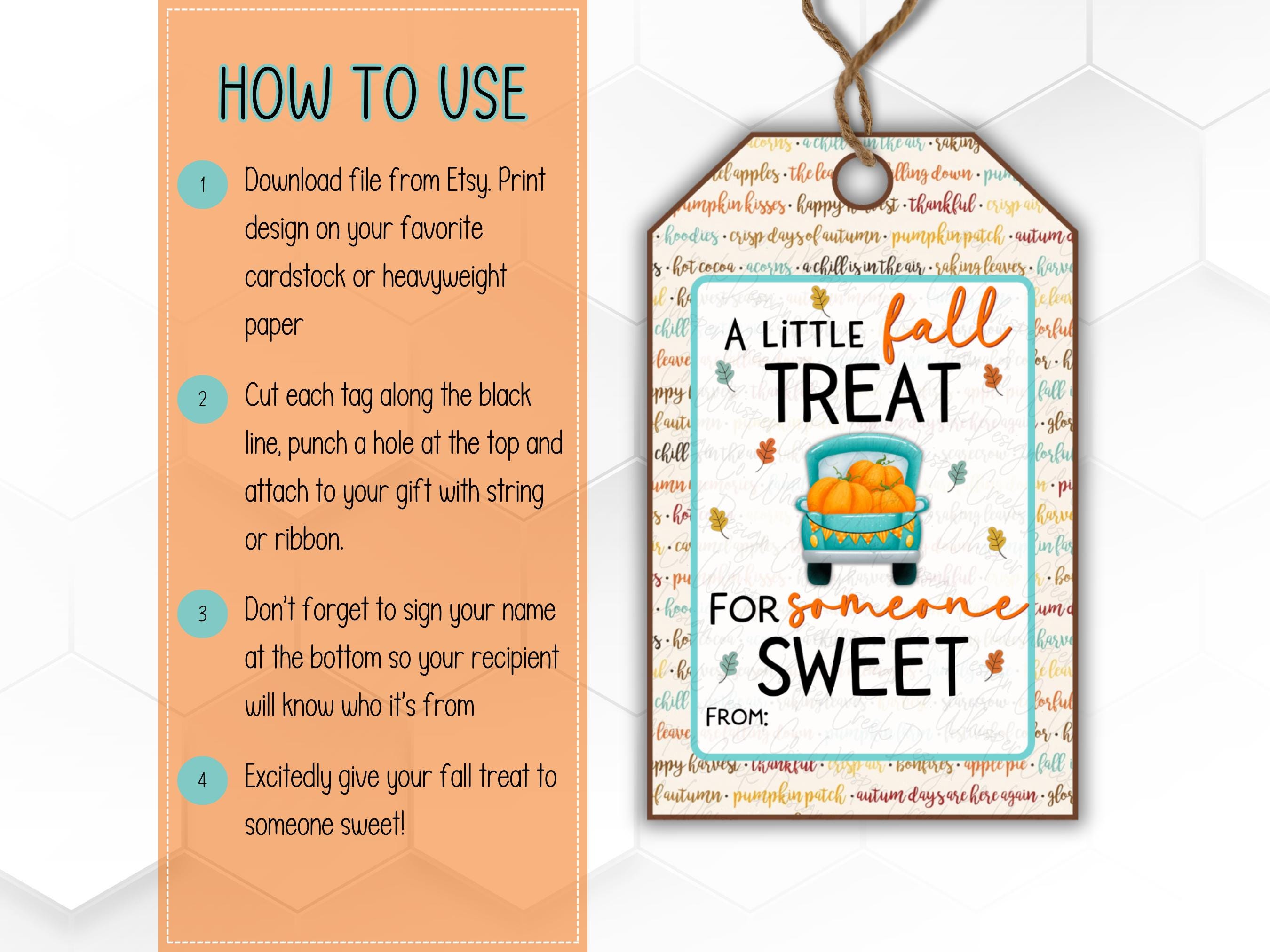 Printable Fall Gift Tag | A Little Fall Treat for Someone Sweet Gift ...