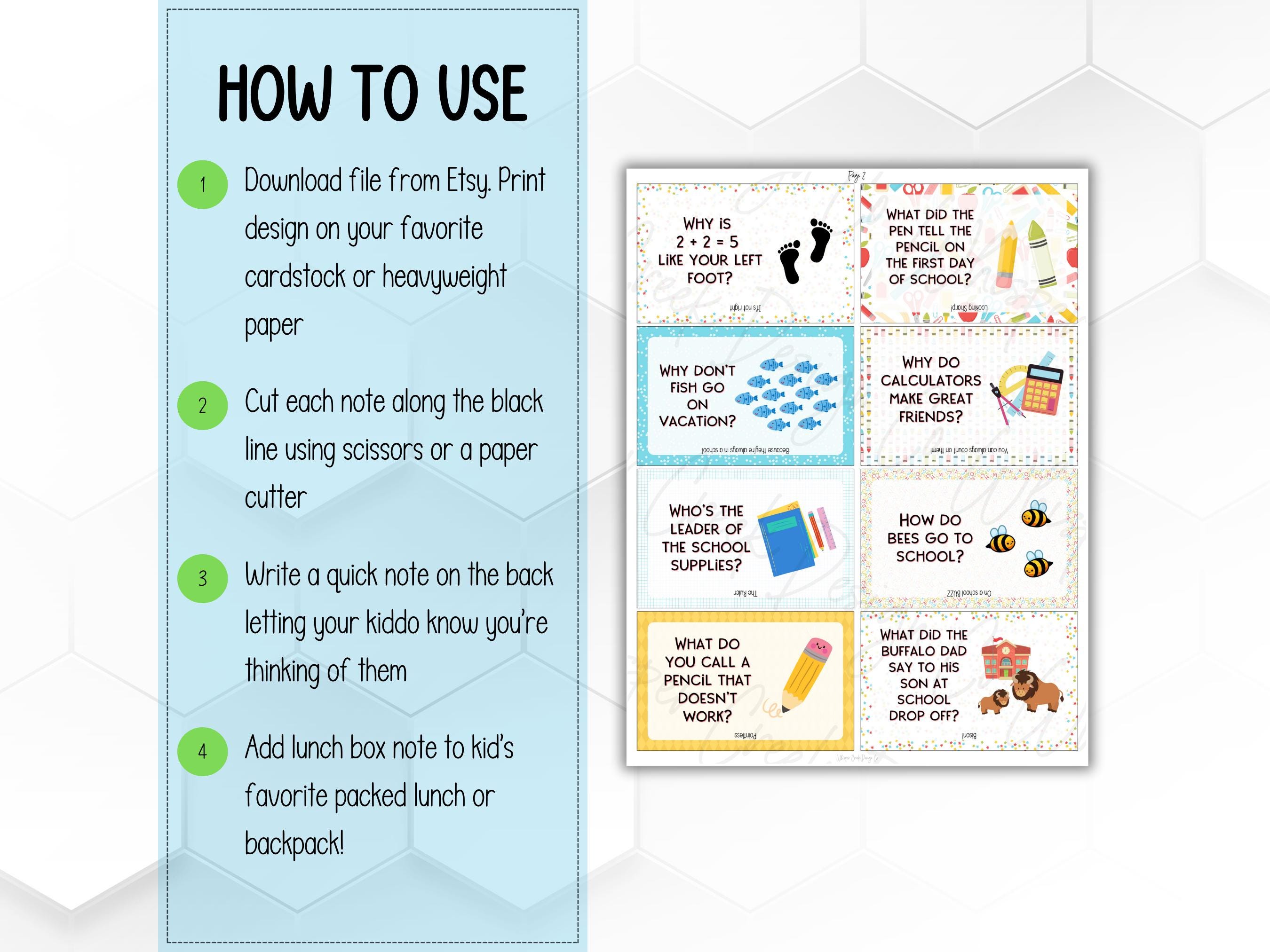 32 Funny Back-to-school Lunch Box Notes With Jokes Printable School ...