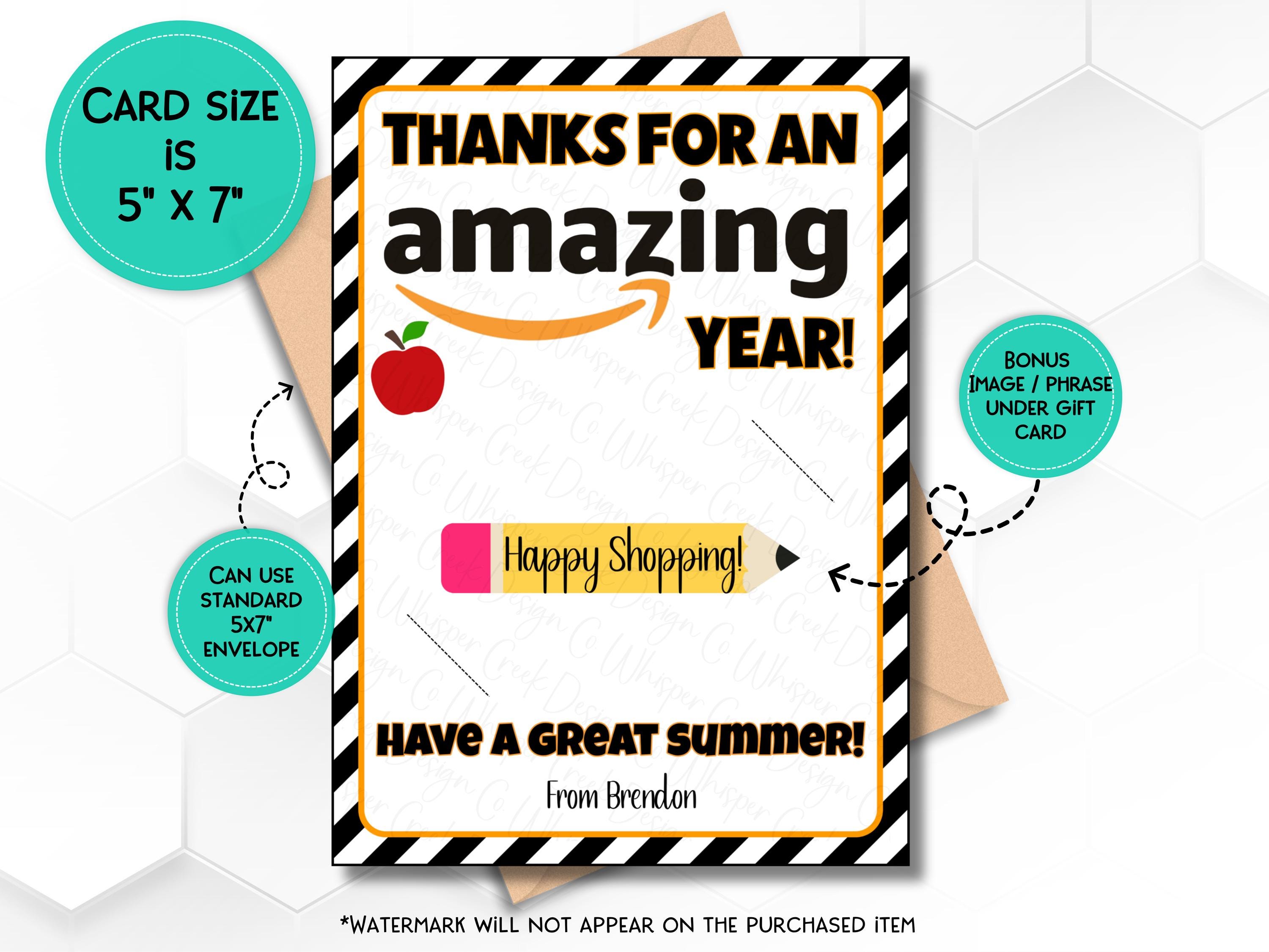 Thanks for an Amazing Year Gift Card Holder for Teacher - Teacher Thank ...