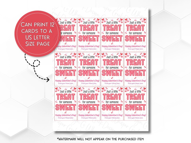 Editable and Printable Little Treat for Someone Sweet Valentine's Day ...