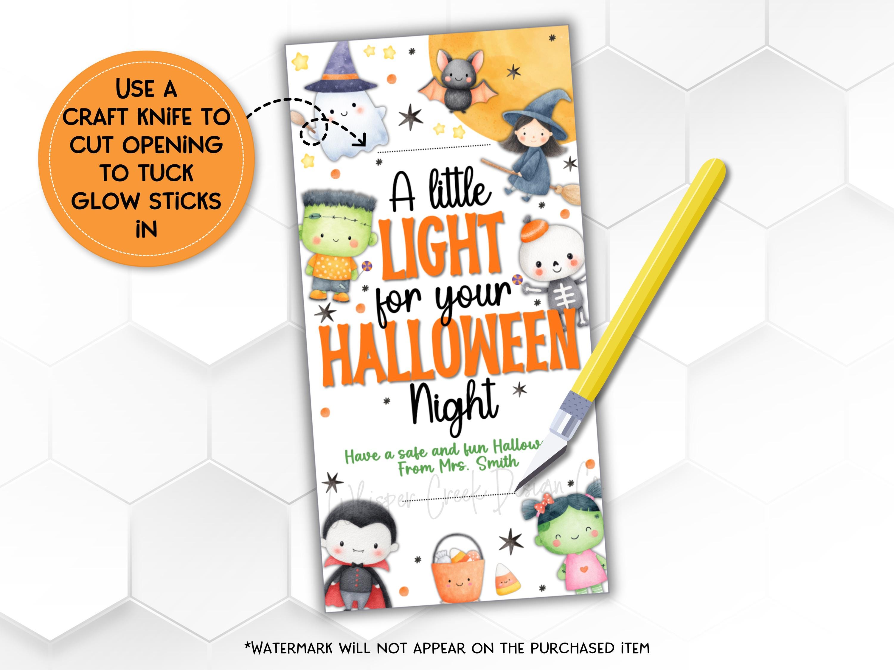 Editable A Little Light for Your Halloween Night Tag: Printable Holder ...