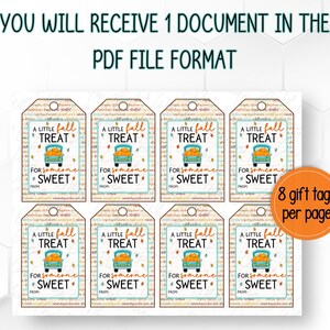 Printable Fall Gift Tag | A Little Fall Treat for Someone Sweet Gift ...