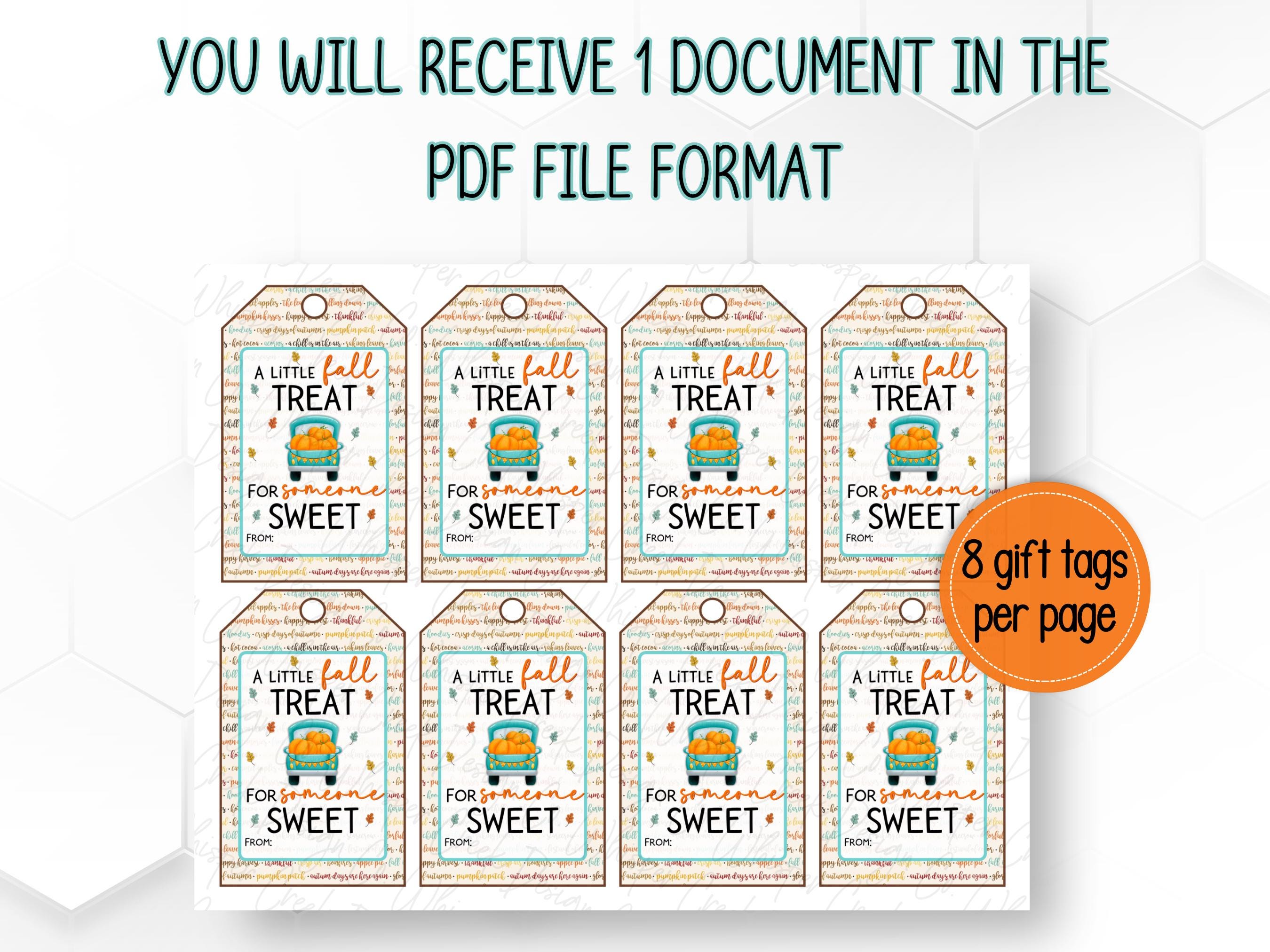 Printable Fall Gift Tag | A Little Fall Treat for Someone Sweet Gift ...