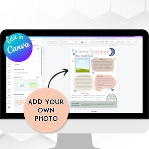 Editable Meet the Teacher Letter: Boho Canva Template (digital Download ...